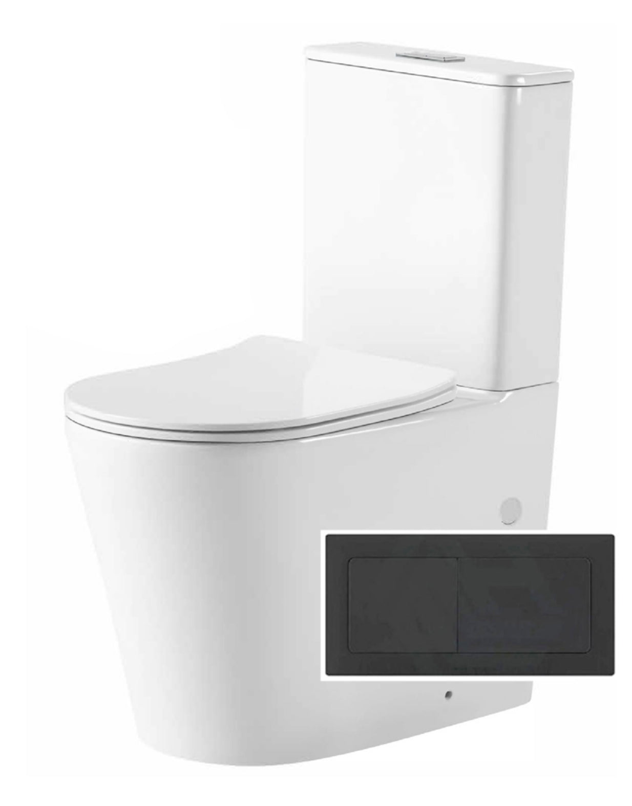 NOUVO Wall Faced Rimless Tornado Flush Toilet Suite — GlazeX Bathware + Glazing