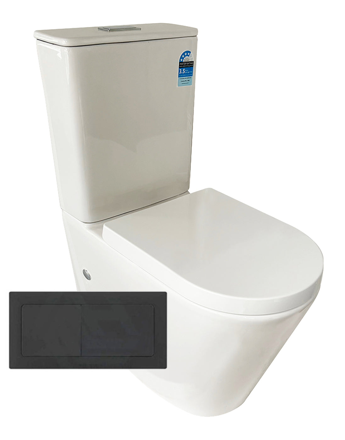NOUVO Wall Faced Rimless Tornado Flush Toilet Suite Ambient Height — GlazeX Bathware + Glazing