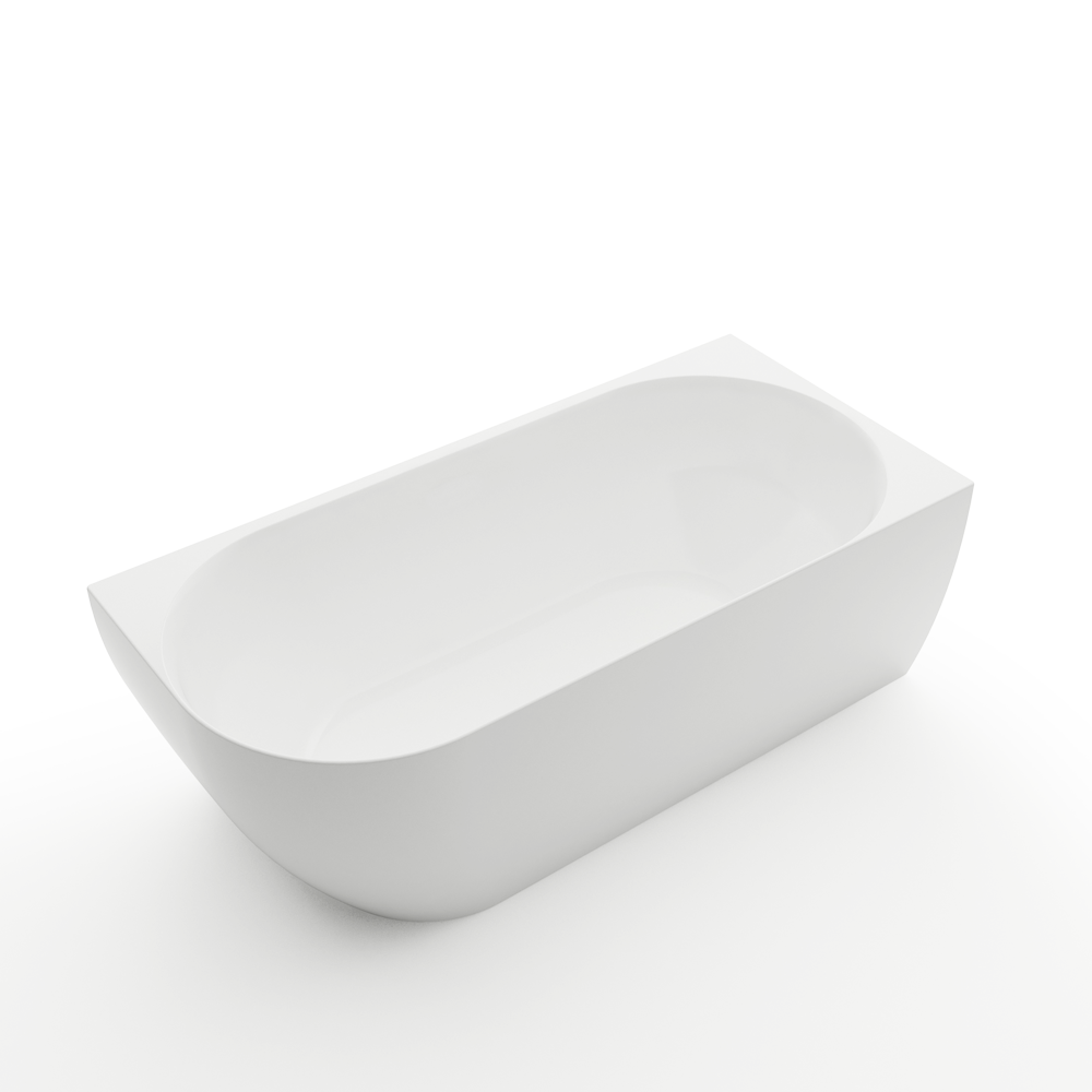 Positano 1400 Corner RH Freestanding Bath White — GlazeX Bathware + Glazing